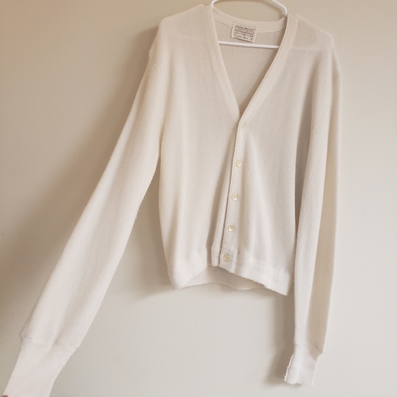 Vintage | Sweaters | 96s True Vintage Cream Colored Sweater Cardigan ...